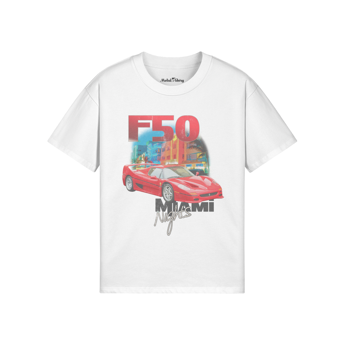 Ferrari F50 Miami Nights Tee – Metal and Glory